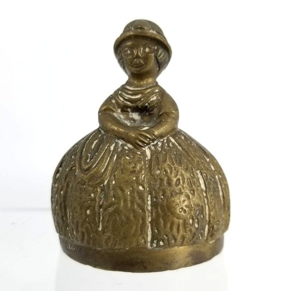 Unbranded | Accents | Vintage Brass Bell Figural Victorian Woman Dress ...